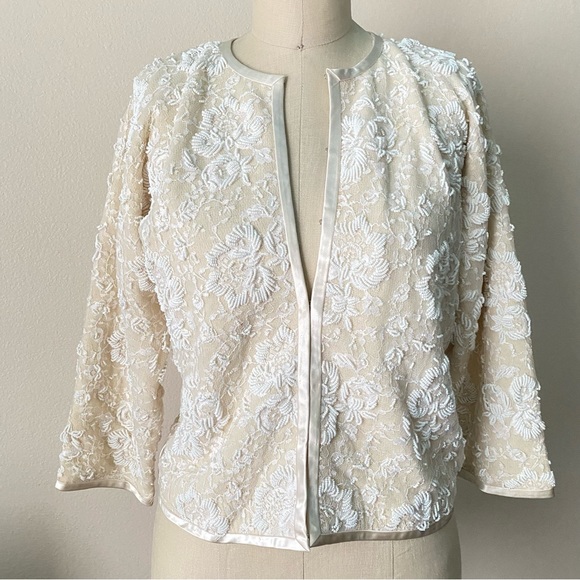 Vintage | Jackets & Coats | Vintage Cream Beaded Lace Jacket | Poshmark